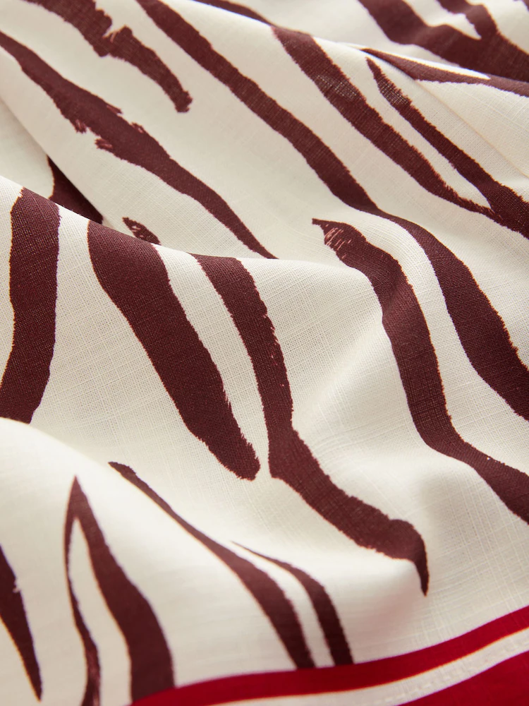 Cream Zebra Print - Kravata Struk Kratko