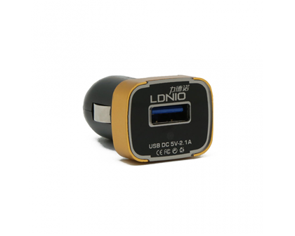 LDNIO Auto punjac LDNIO DL-C22 dual USB 2.1A sa iPhone 6/6S kablom crni
