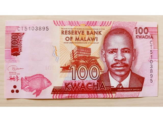 Malawi 100 kwacha. Unc, 2020 godina