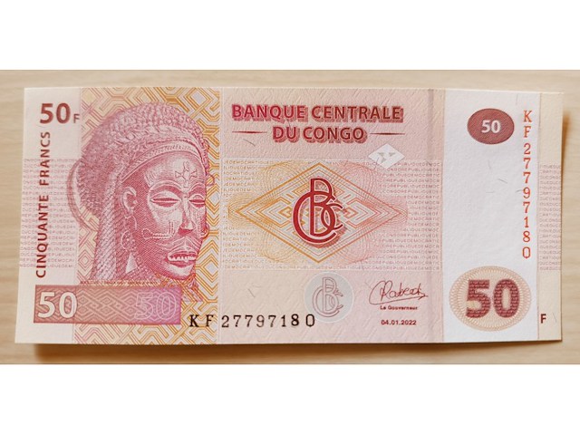 Kongo 50 francs . Unc, 2022 godina