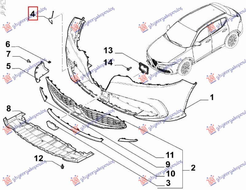 POKLOPAC KUKE PREDNJEG BRANIKA (O) ALFA ROMEO TONALE (2022-) (OEM: 156171063)