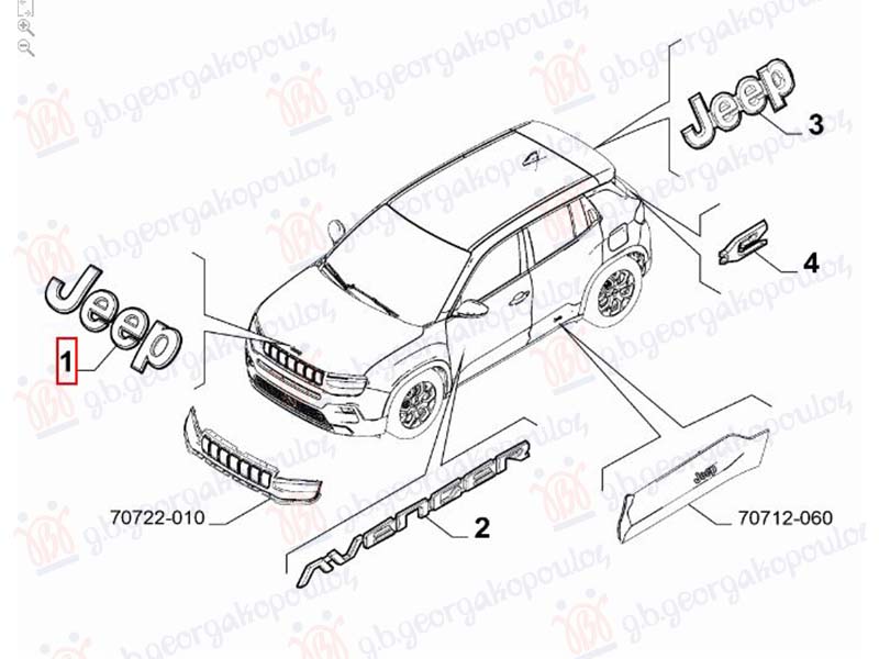 ZNAK NA HAUBI (JEEP) (O) JEEP AVENGER (2022-) (OEM: 735768145)