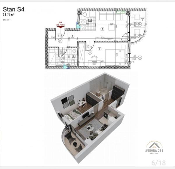Dvosoban stan na prodaju, 38m2, 107.000€