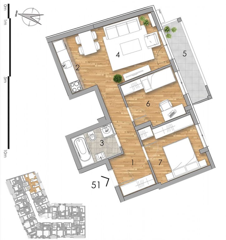 NOVI SAD - PODBARA - 55. 67 m2
