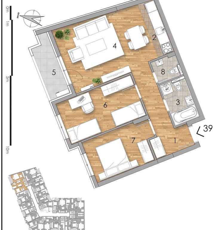 NOVI SAD - PODBARA - 62. 72 m2