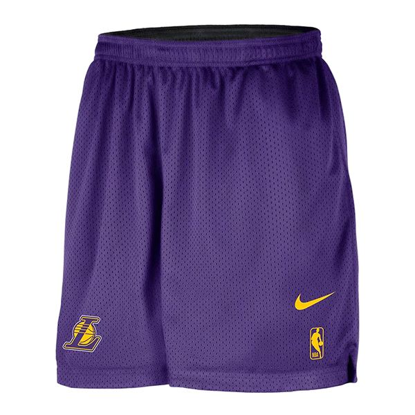 NBA LOS ANGELES LAKERS COURTSIDE MESH PRACTICE SHORTS 'PURPLE/BLACK'