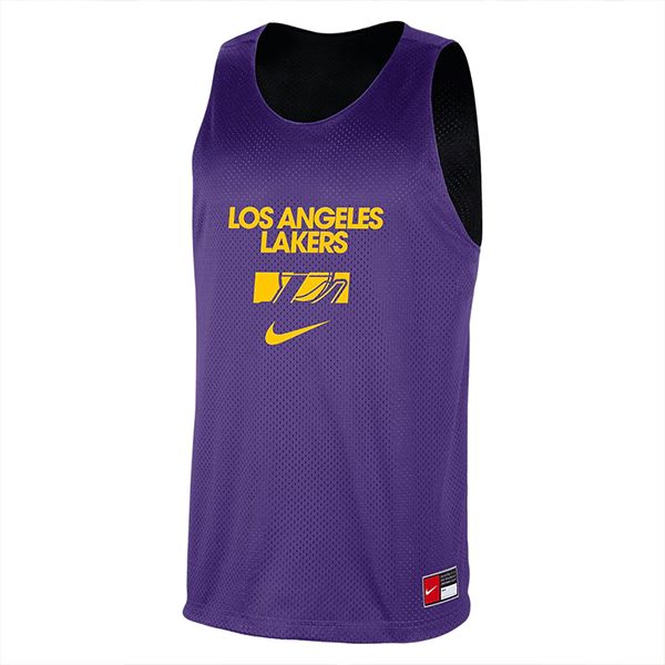 NBA LOS ANGELES LAKERS COURTSIDE MESH PRACTICE JERSEY FIELD 'PURPLE/BLACK'