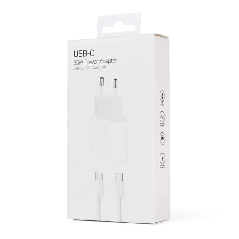Kucni punjac PD Fast charger 35W za iPhone 15-16 sa PD Type C kablom CE beli