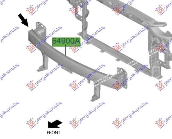 SINA PREDNJEG BRANIKA HYUNDAI KONA (2020-2023) (OEM: 64900-J9500, 64900J9500)