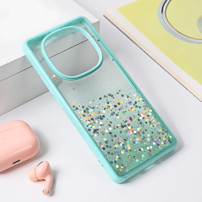 Maska(futrola) Frame Glitter za Xiaomi Redmi Note 14 Pro 5G mint