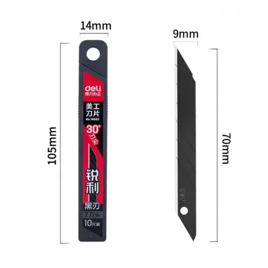 DELI Rezervna sečiva za skalpel 30° Black 9mm