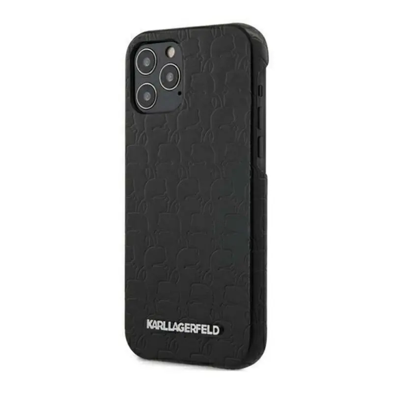 Maska Karl Lagerfeld Pattern za Leather iPhone 12 mini crna.