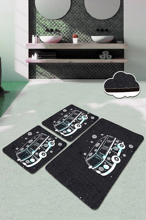 L'essentiel Maison Set 3 prostirke za kupatilo Šareni