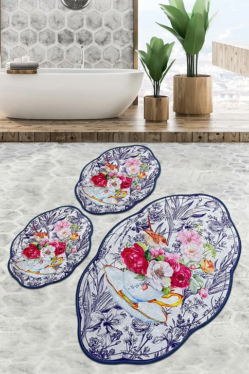 L'essentiel Maison Set 3 prostirke za kupatilo Šareni