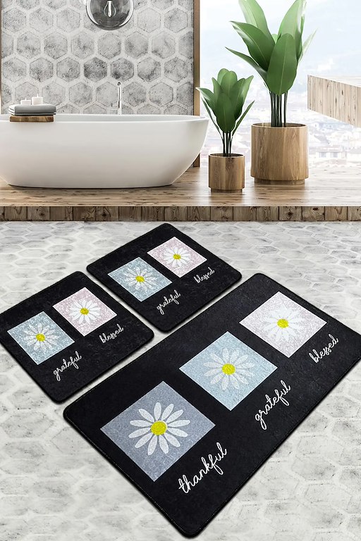 L'essentiel Maison Set 3 prostirke za kupatilo Šareni