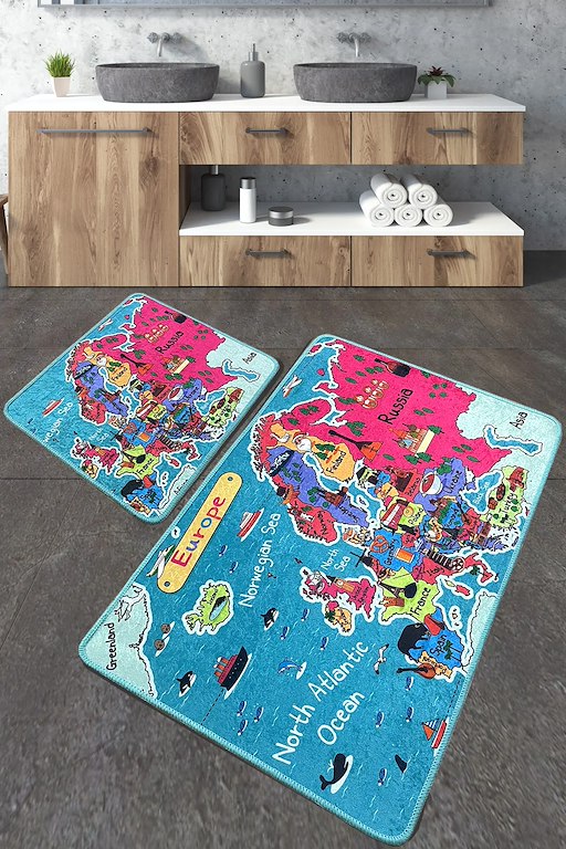 L'essentiel Maison Set 2 prostirke za kupatilo Šareni