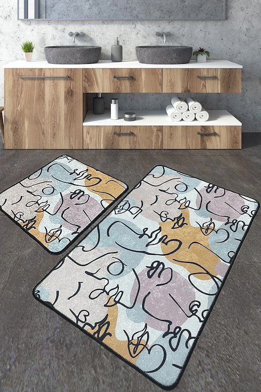 L'essentiel Maison Set 2 prostirke za kupatilo Šareni