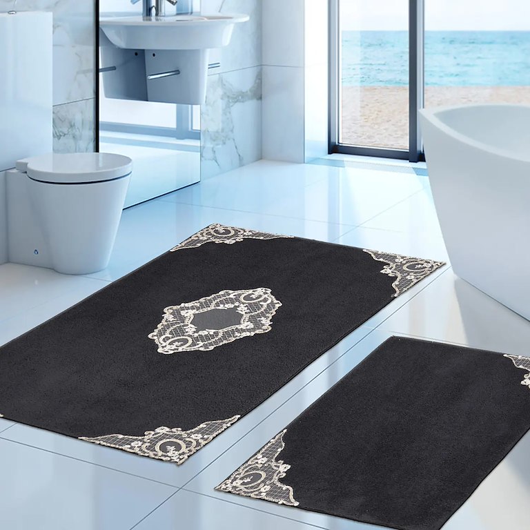 L'essentiel Maison Set 2 prostirke za kupatilo Srebrni