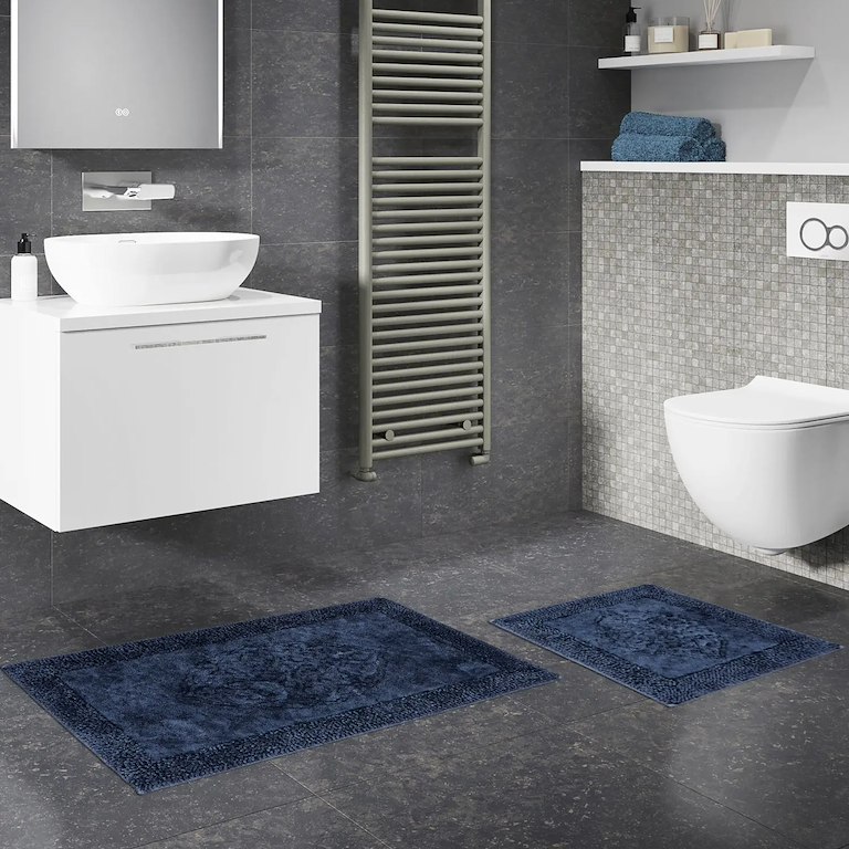 L'essentiel Maison Set 2 prostirke za kupatilo Tamnoplavi