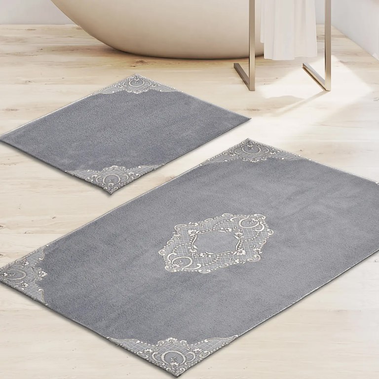 L'essentiel Maison Set 2 prostirke za kupatilo Sivi