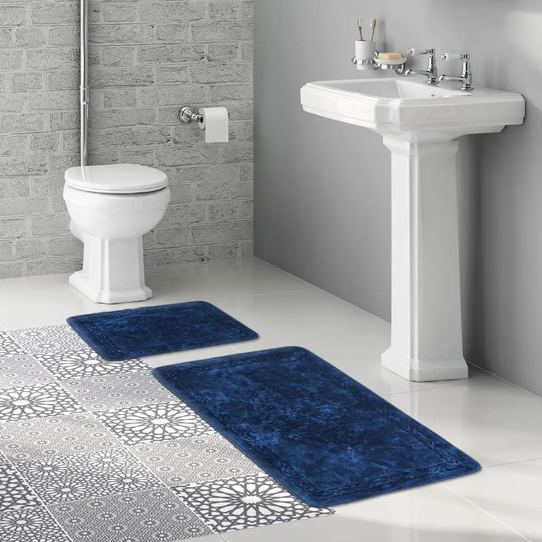 L'essentiel Maison Set 2 prostirke za kupatilo Tamnoplavi