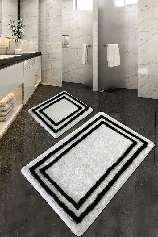 L'essentiel Maison Set 2 prostirke za kupatilo Beli