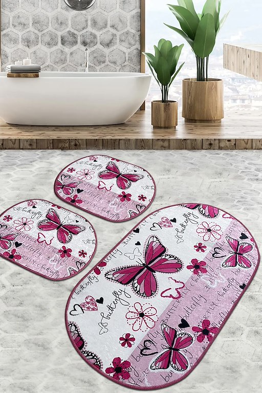 L'essentiel Maison Set 3 prostirke za kupatilo Šareni