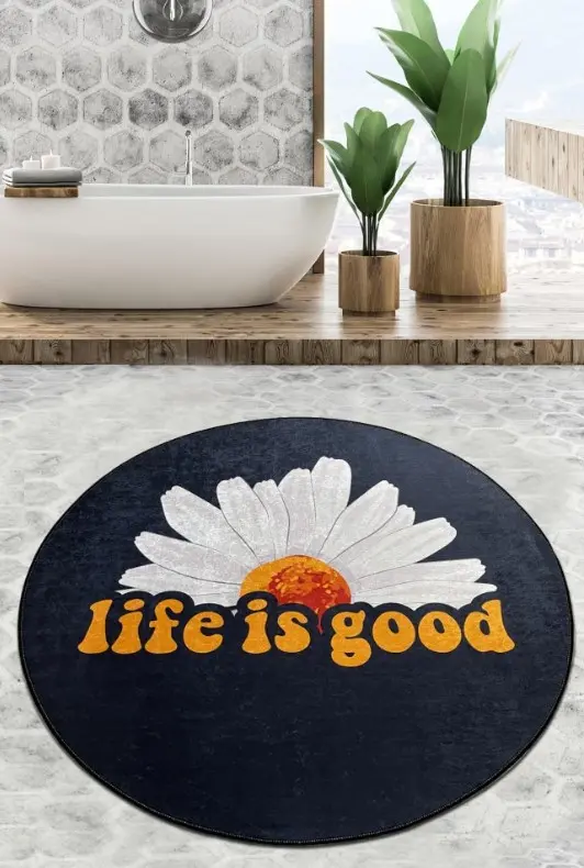 L'essentiel Maison Kupatilski otirač Life Is Good, 100cm, Crni