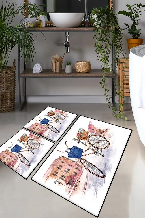 L'essentiel Maison Set 3 prostirke za kupatilo Šareni