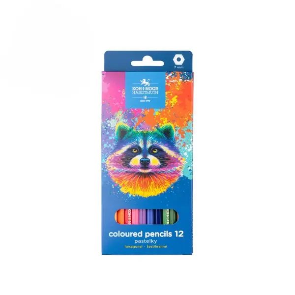 Koh-I-Noor Set drvenih bojica Racoon 3552, 12 komada
