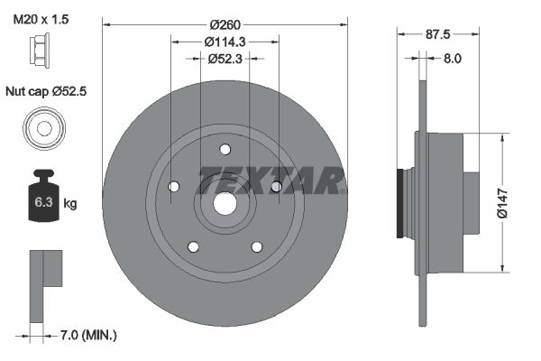 Kočioni disk TEXTAR 92295203