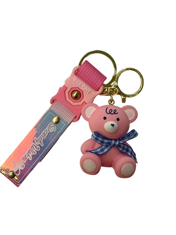 Privezak keramicki teddy roze