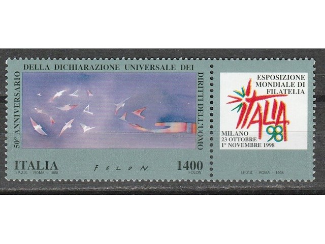 Italy, Italija-1998-Human Rights Day-MNH