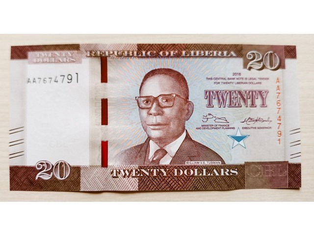 Liberia 20 dollars, 2016 godina