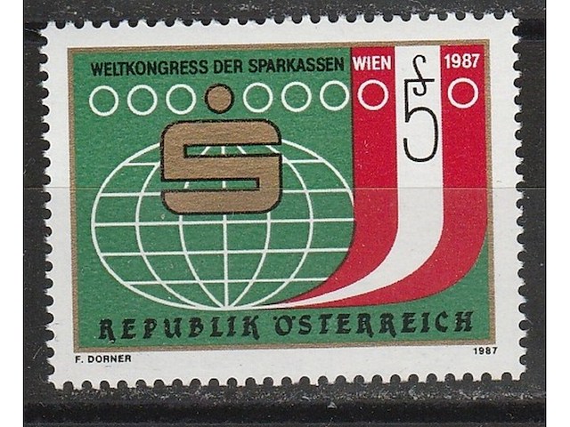 Austrija, Austria-1987-Weltkongress der Sparkassen -MNH