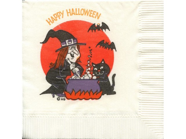 Mala Salveta P_209 Stara salveta Halloween Mačka