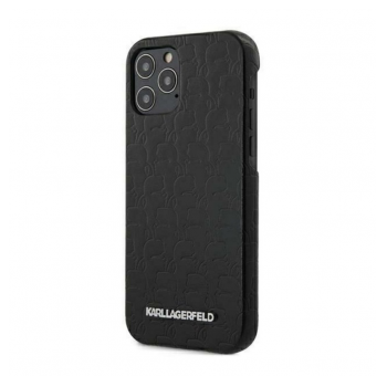 Maska Karl Lagerfeld Pattern za Leather iPhone 12 mini crna.