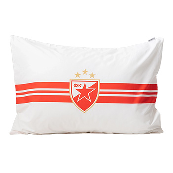 Jastučnica Crvena zvezda - bela sa crvenom prugom