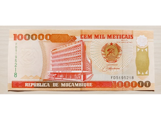 Mozambik 100.000 meticais. aUnc, 1993 godina