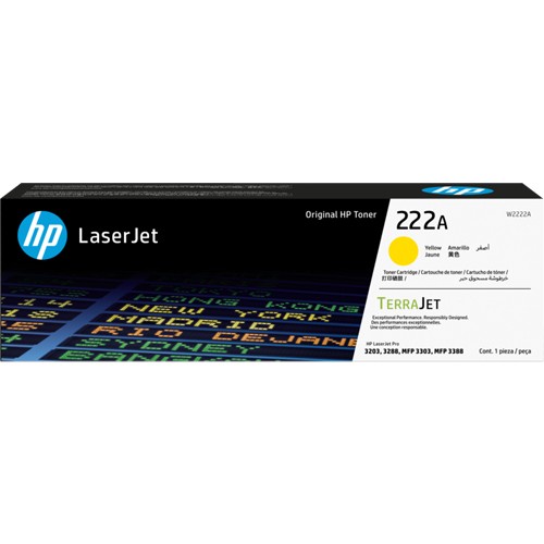HP 222A Yellow Original LaserJet Toner Cartridge | W2222A