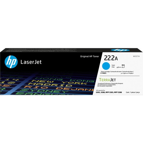 HP 222A Cyan Original LaserJet Toner Cartridge | W2221A