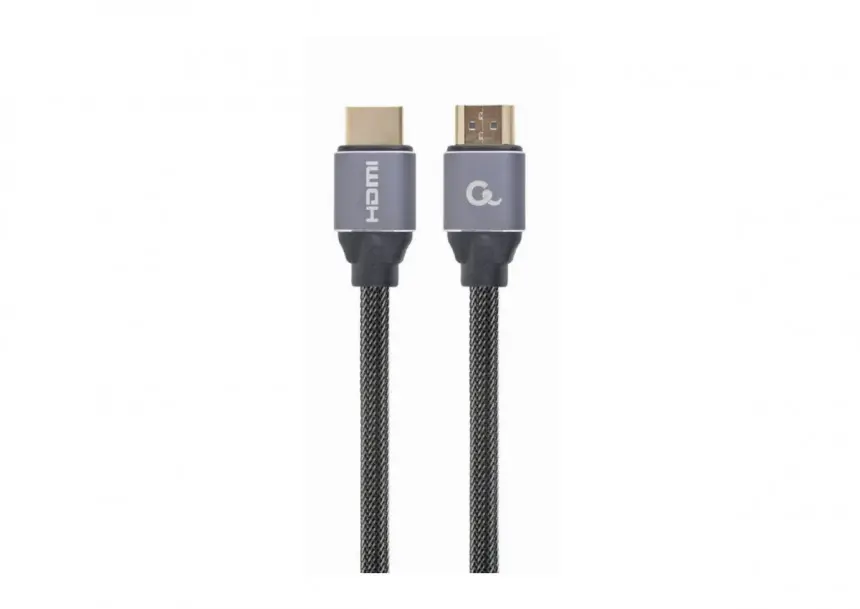 Gembird CCBP-HDMI-2M MONITOR Cable, Premium Series, High speed HDMI 4K with Ethernet, HDMI/HDMI M/M, Gold Plated, Braided, 2m