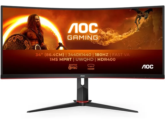 AOC Gaming zakrivljeni monitor 34 inča CU34G2XP/BK WQHD
