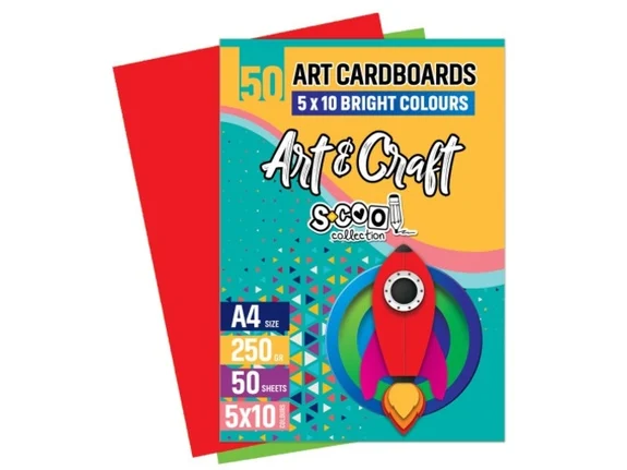 S-Cool Art kartoni A4 1/50 250gr mix bright boja SC1808