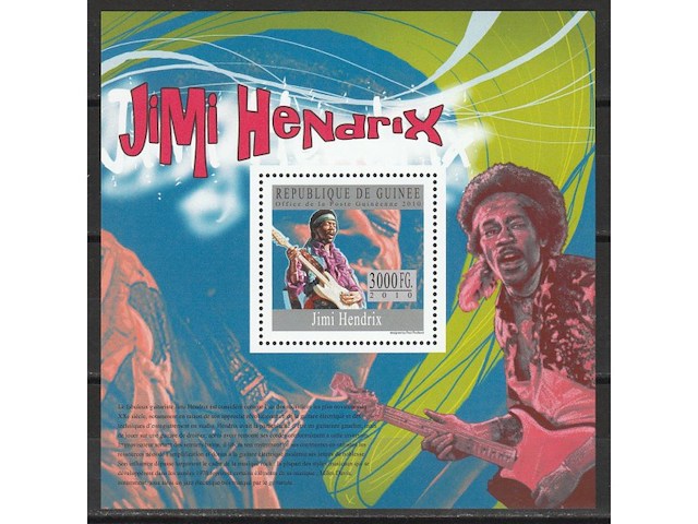 Guinea - 2010 - Stars of music, Jimi Hendrix - MNH