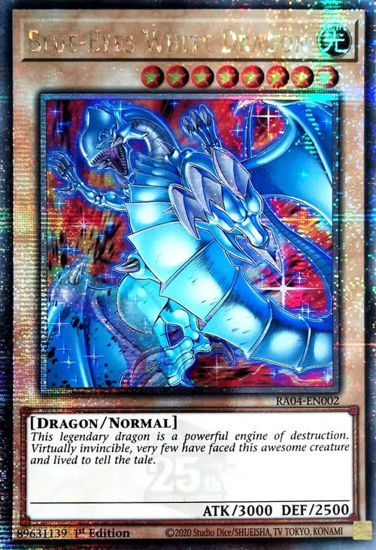 Blue-Eyes White Dragon - RA04-EN002-QCR - (V.5 - Quarter Century Secret Rare) 1st Edition