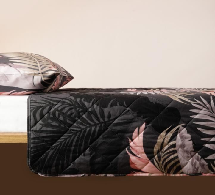 STEFAN Prekrivač dezen-frotir 140 cm x 200 cm - Crni