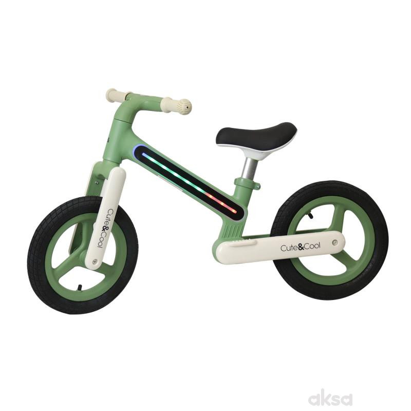 Cute&Cool balance bike sa svetlom zeleni