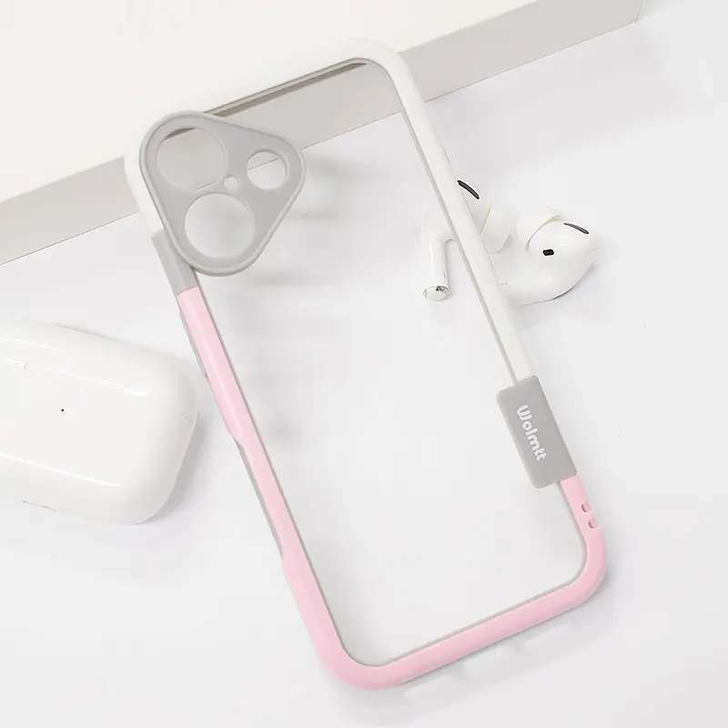 Maska za iPhone 16 Wolmtt bumper pink