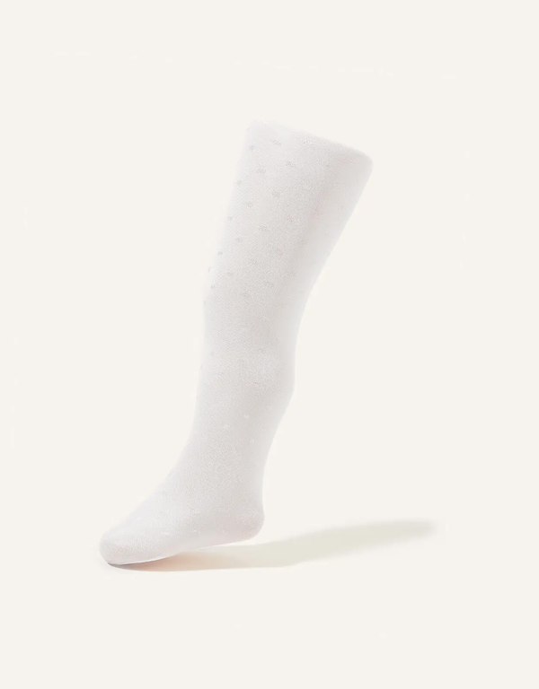 Monsoon Hulahopke za devojčice za devojčice White Bridal Spot Ti, Bela